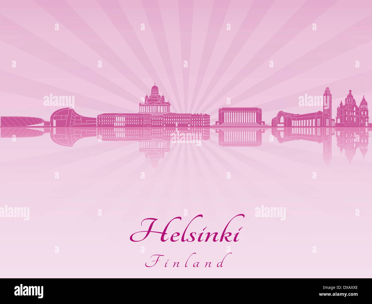 Helsinki skyline in purple radiant Stock Photo - Alamy