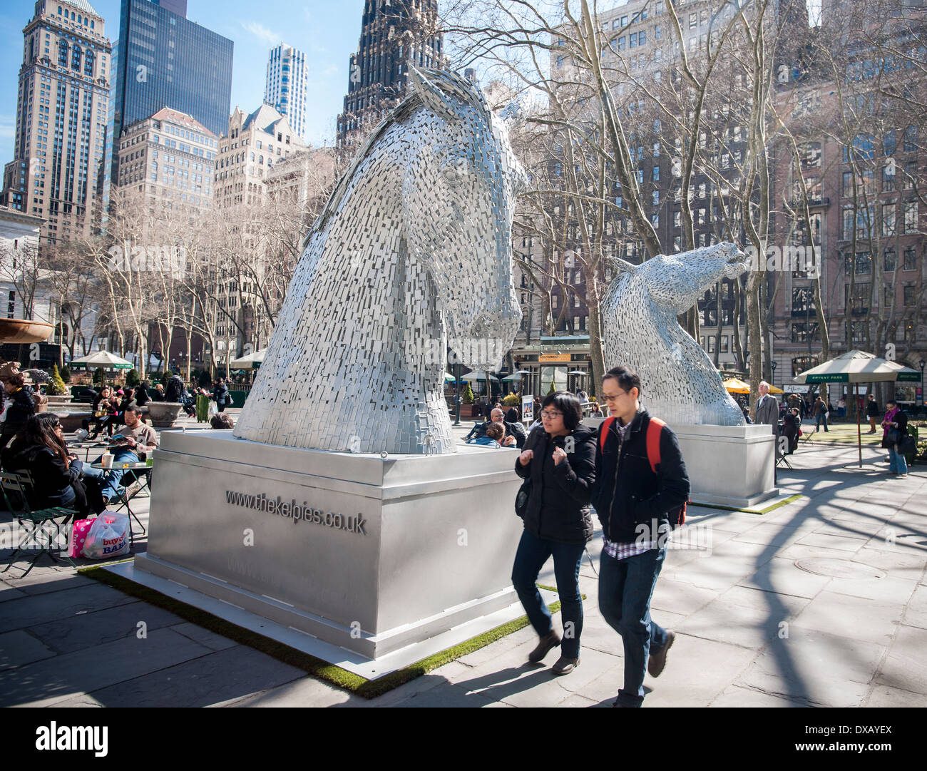 1:10 scale miniatures of "The Kelpies", are seen on display in Bryant ...