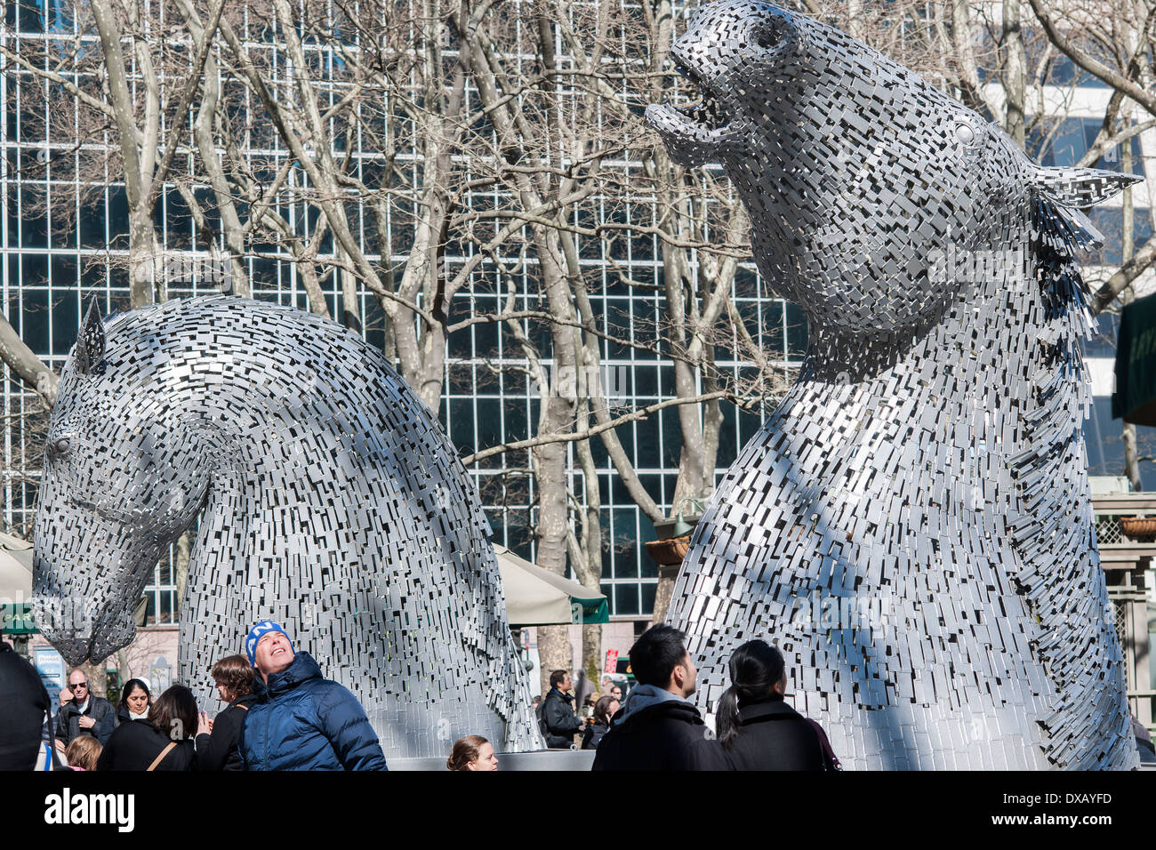 1:10 scale miniatures of "The Kelpies", are seen on display in Bryant ...
