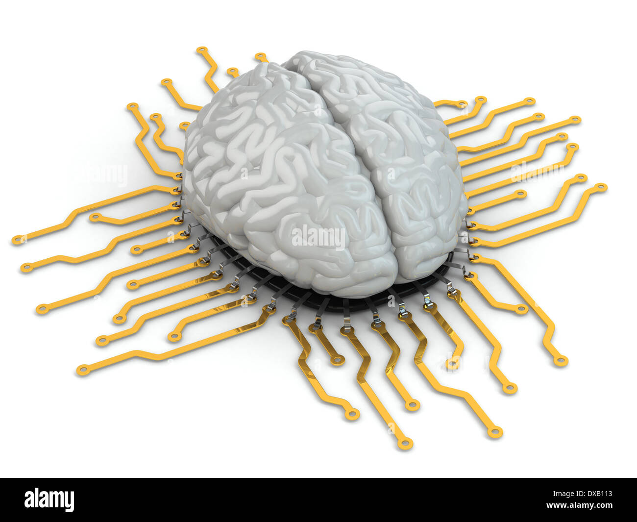 Human brain as computer chip. Concept of CPU. 3d Stock Photo - Alamy