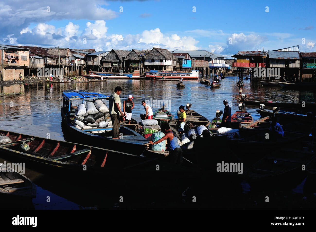 Charcoal - Port of Belen in IQUITOS . Department of Loreto .PERU Stock ...