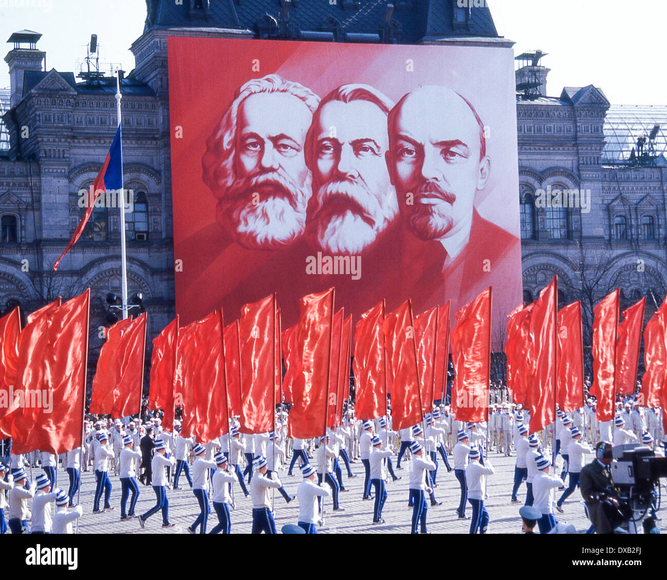 May 1, 1987 - Moscow, Russia - A huge banner depicting Communist ...