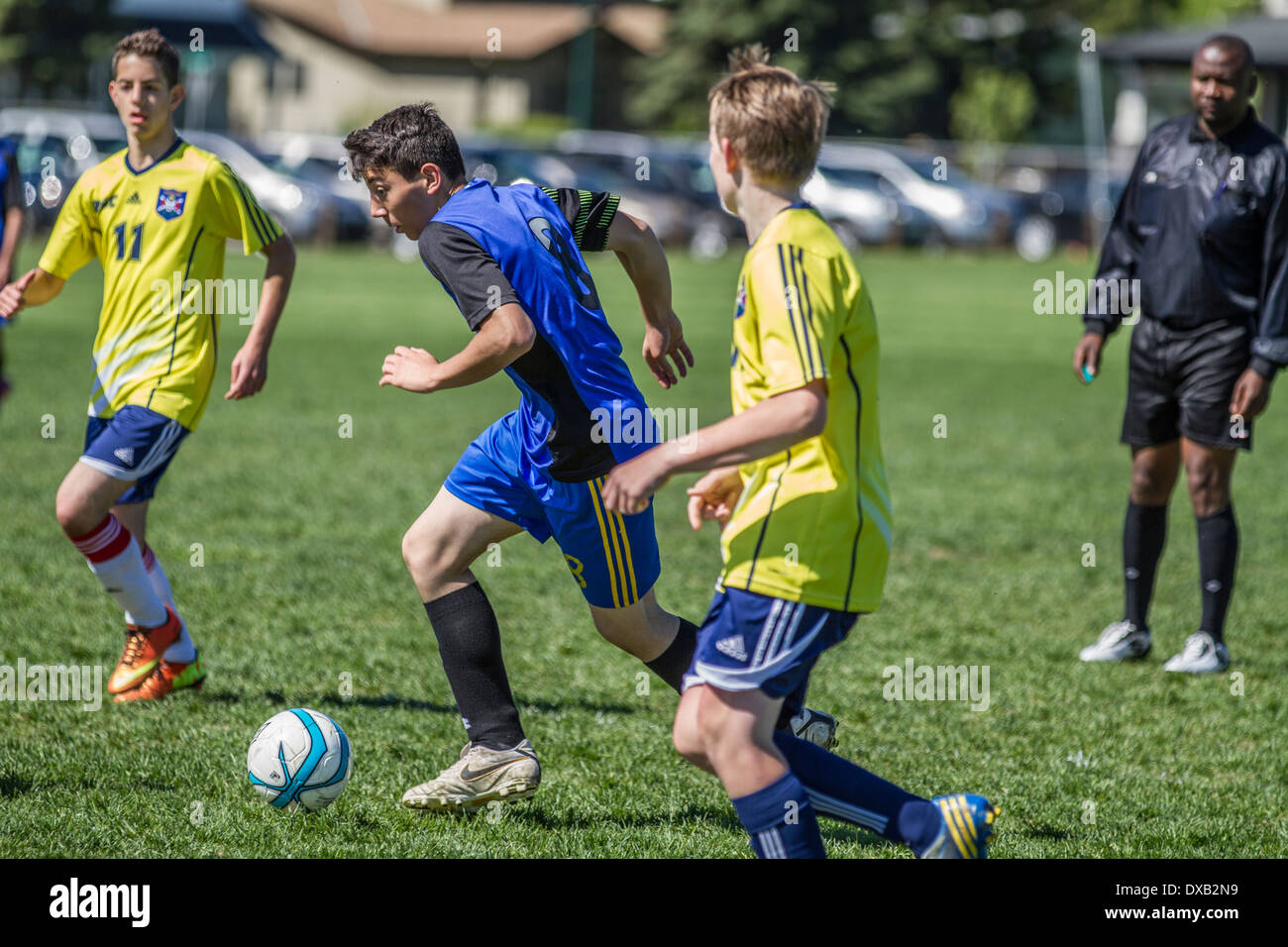 Boy scoring goal hi-res stock photography and images - Alamy