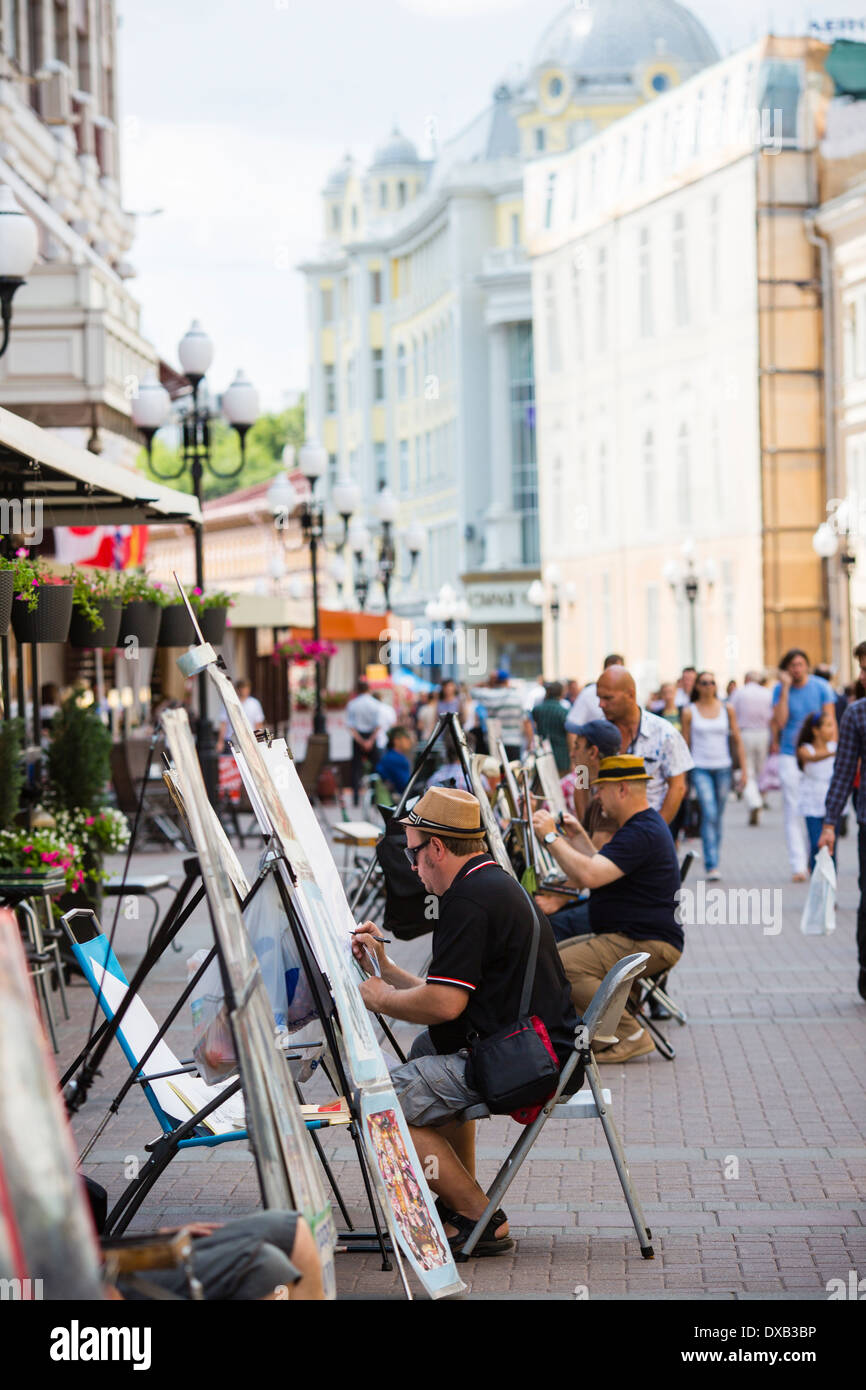 Pavement artists in Arbat street, Moscow, Russia Stock Photo - Alamy