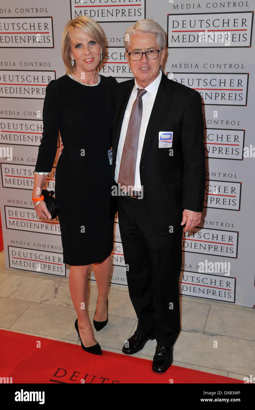 Frank Elstner and wife Britta at the ceremony German Media Prize 2013 ...
