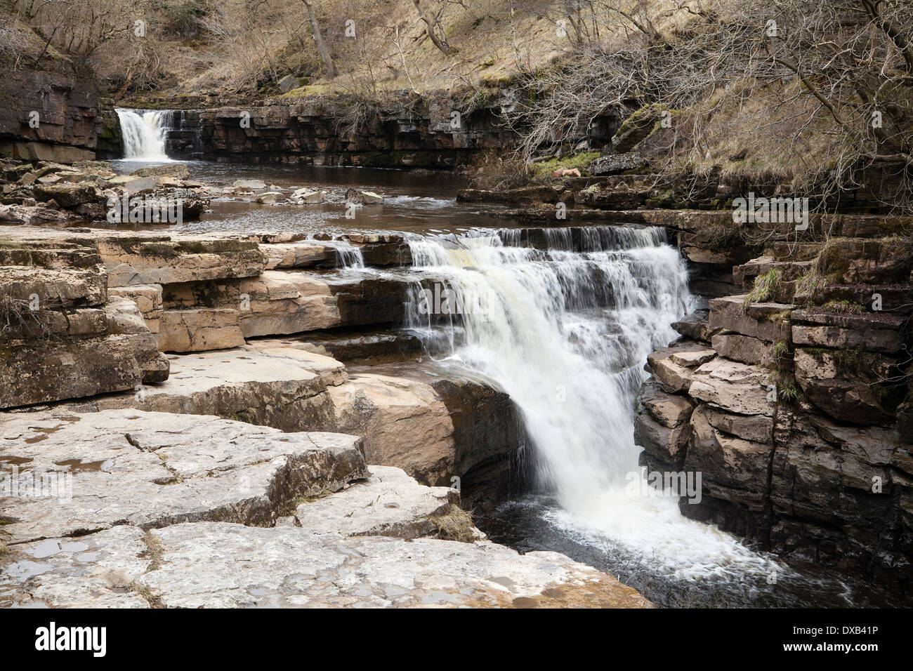 Kisdon Force waterfall near Keld, Swaledale, Yorkshire Dales, UK Stock ...