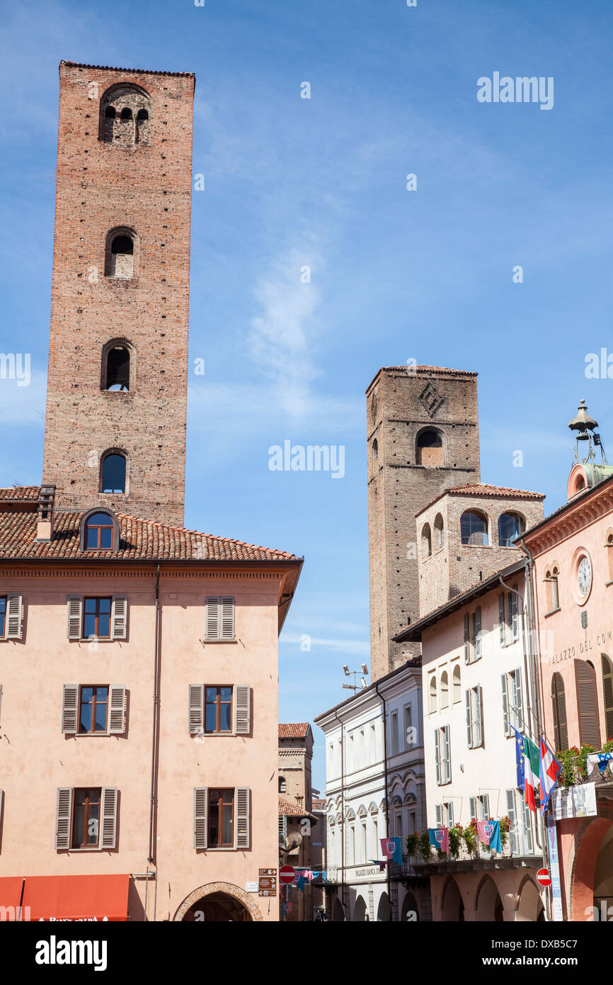 Medieval towers in Alba, Piemonte, Italy Stock Photo - Alamy