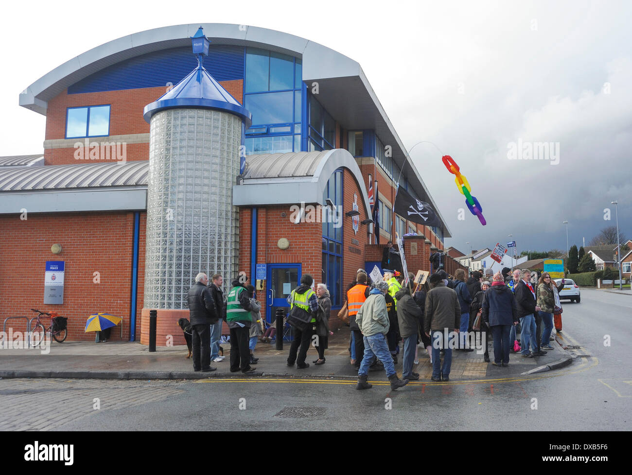 Swinton, Salford, Manchester, UK . 22nd March 2014. Anti-fracking ...