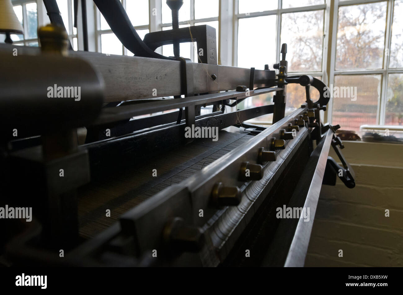 Framework knitting machine at the Framework Knitters Museum, Ruddington ...