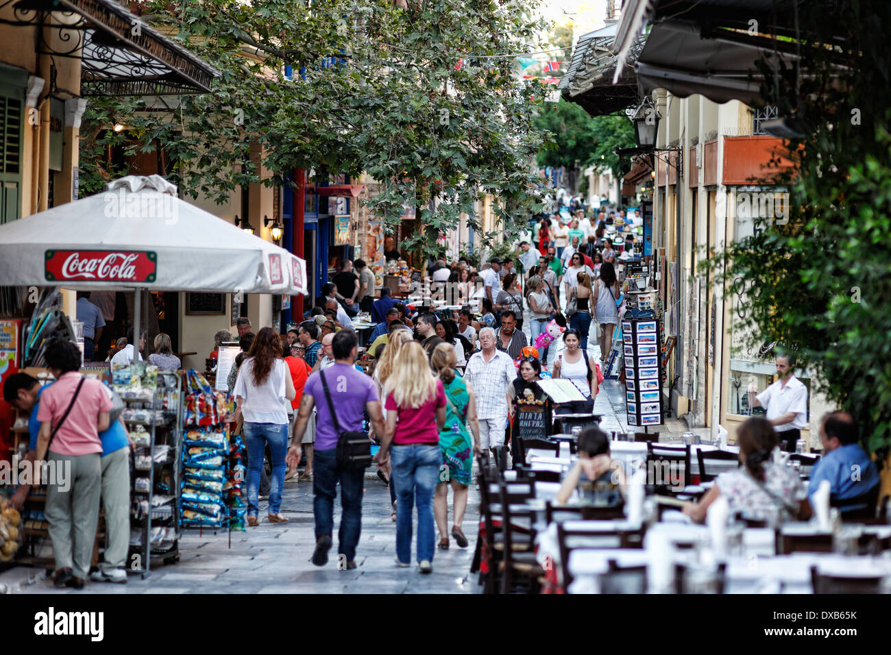 The crowded streets of Plaka in Athens, Greece Stock Photo - Alamy