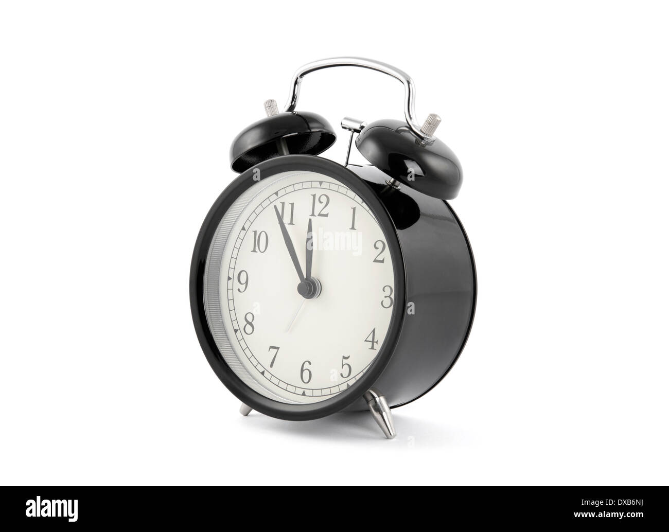 Black old style alarm clock with clipping path Stock Photo - Alamy