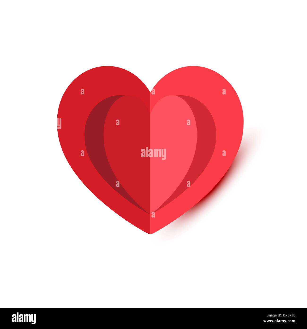 Red Folded Heart vector illustration Stock Photo - Alamy