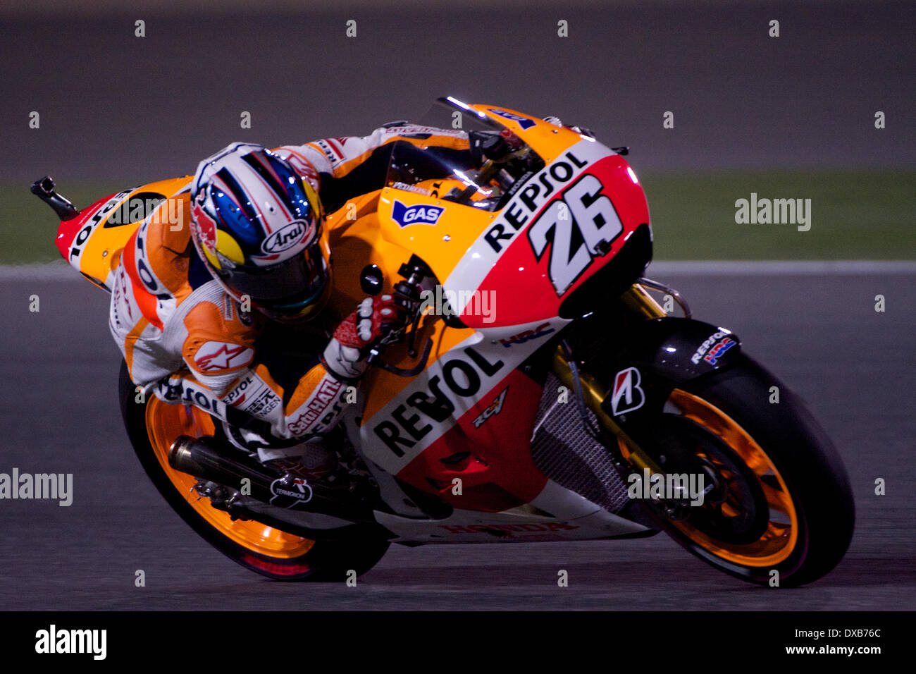 Losail Race Track, Qatar. 22nd March 2014. Dani Pedrosa took 6th place ...
