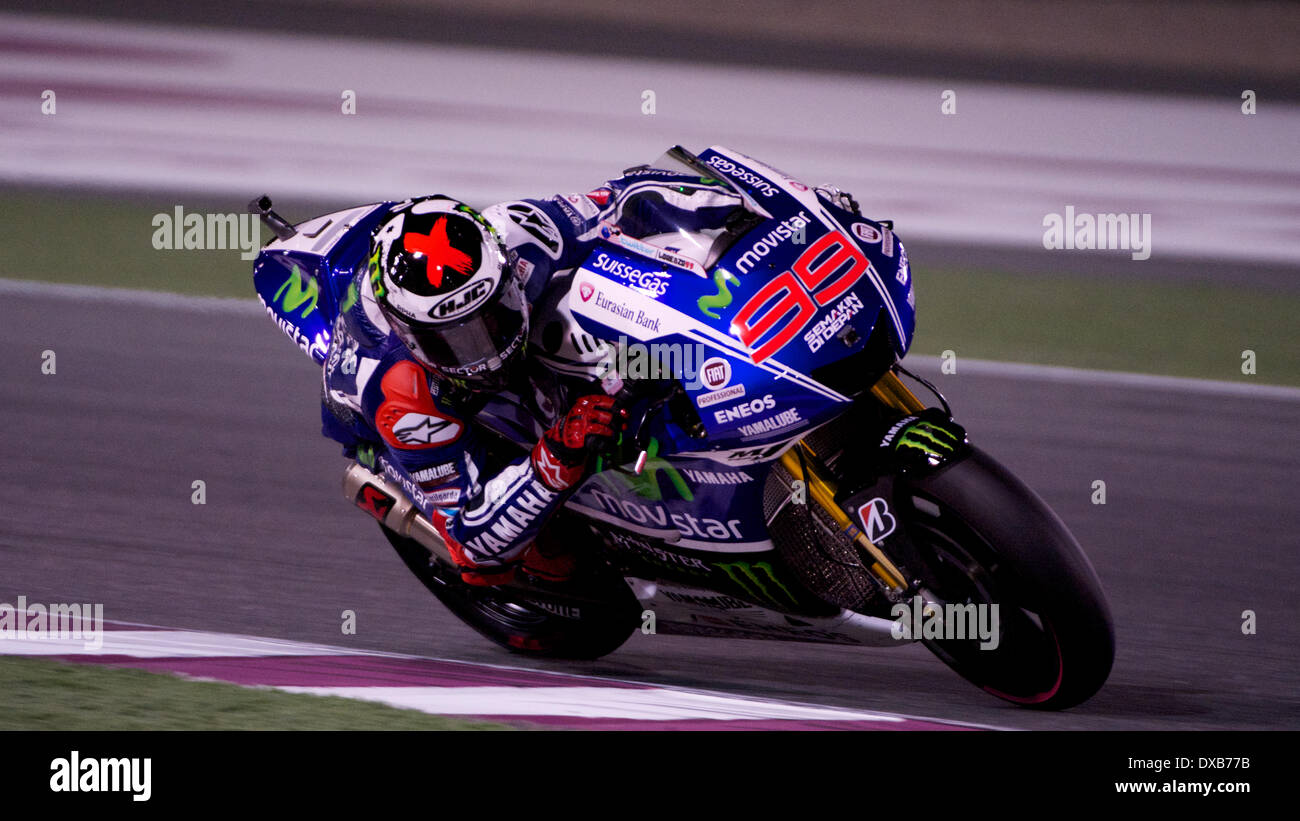 Losail Race Track, Qatar. 22nd March 2014. Jorge Lorenzo riding his ...