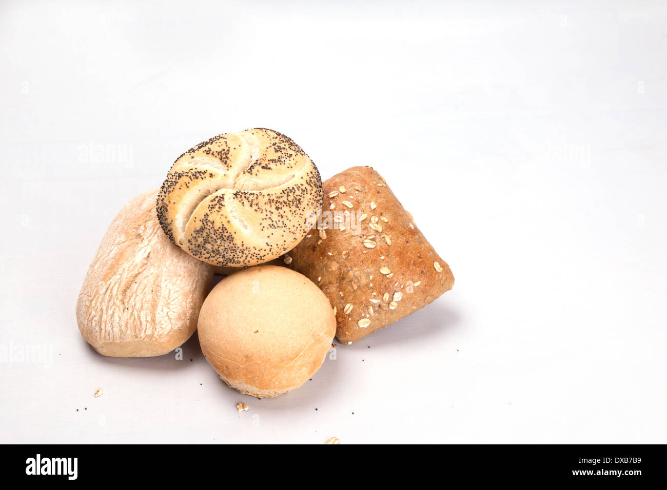 4 white and brown bread buns hi-res stock photography and images - Alamy