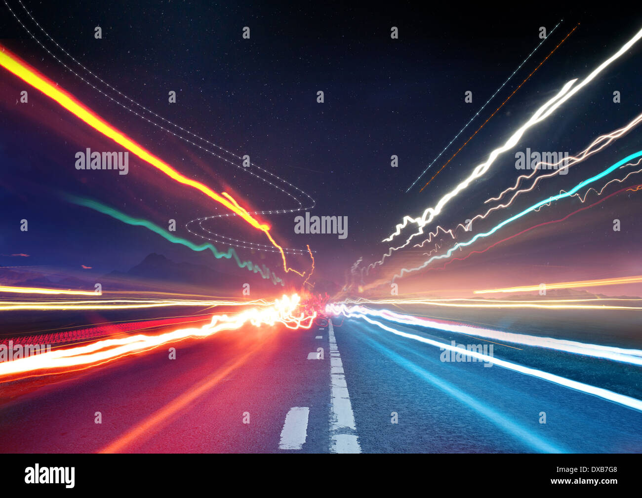 Urban Traffic Light Trails - Light trails from transport - rush hour ...