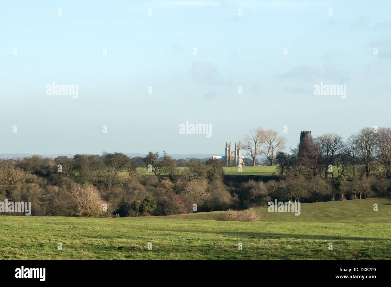 a view of Beverley Minster and the "black Mill" from the Westwood Stock ...