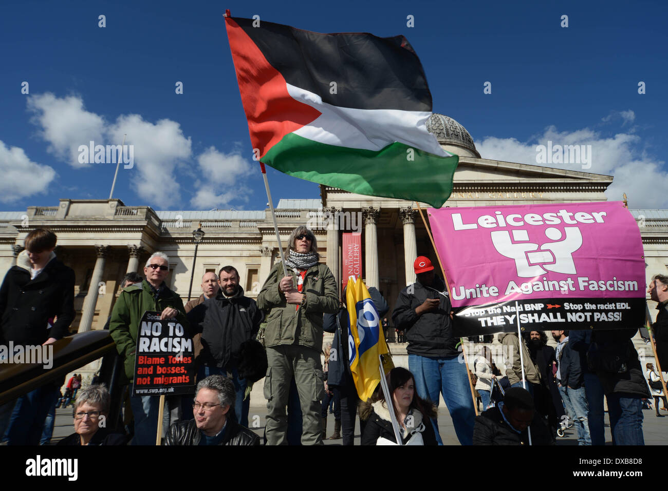 London UK. 22nd March 2014. Thousands of anti-racism and anti-fascism ...