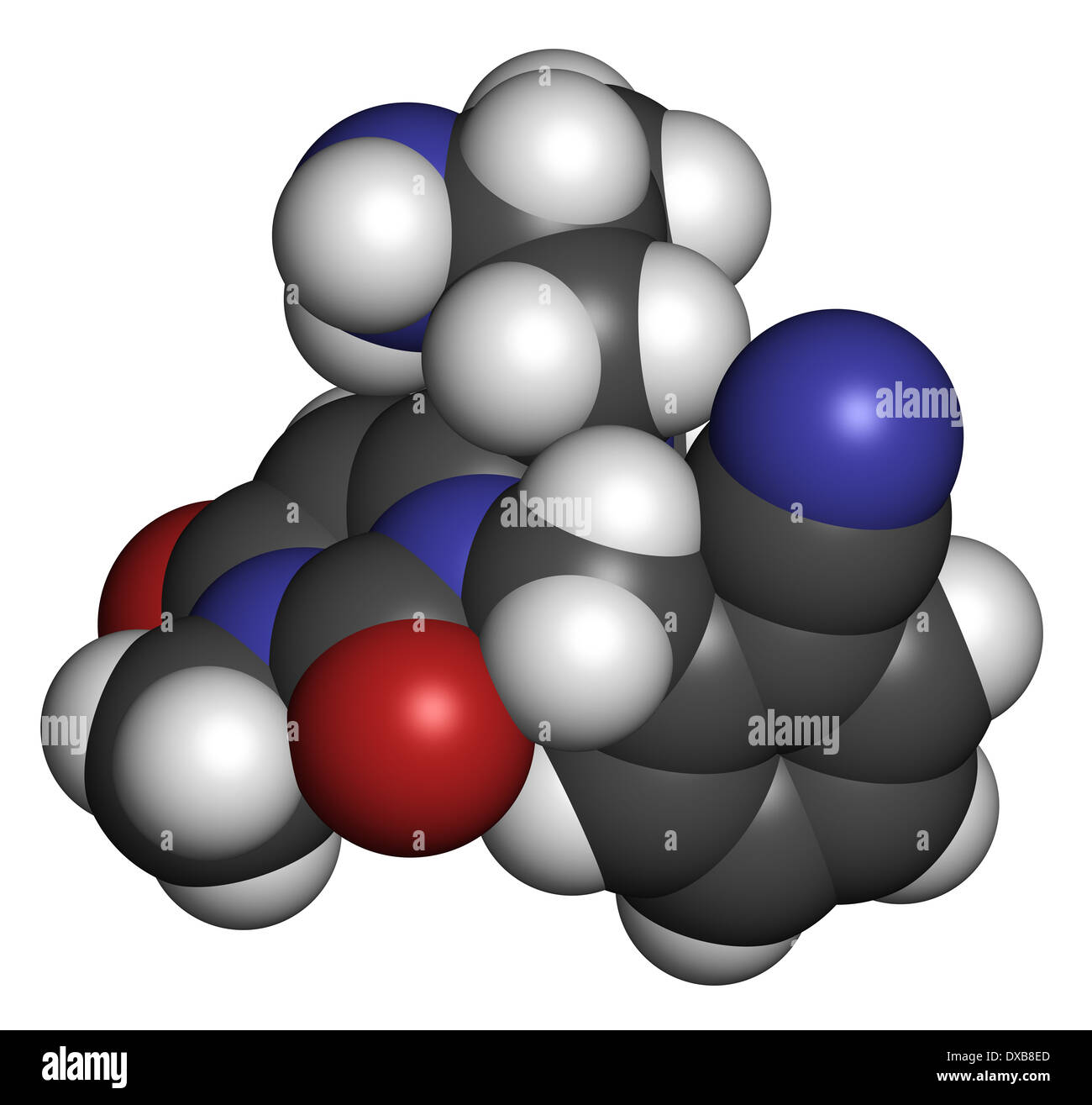 Alogliptin diabetes drug molecule. Belongs to dipeptidyl peptidase 4 ...