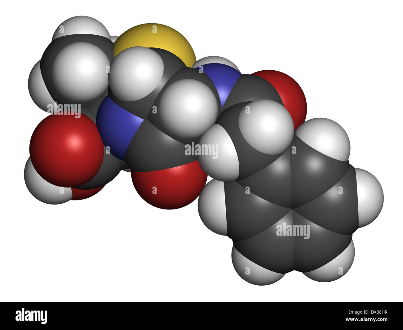 Penicillin G (benzylpenicillin) antibiotic drug molecule. Used to treat ...