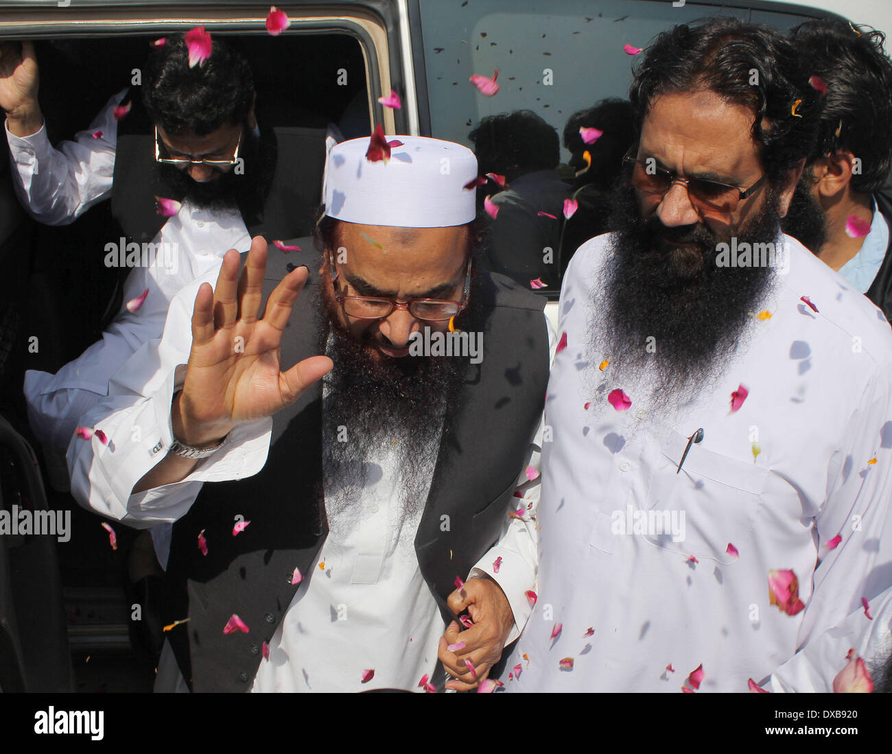 Lahore, Pakistan. 22nd March, 2014. Hafiz Saeed, head of the Pakistani ...