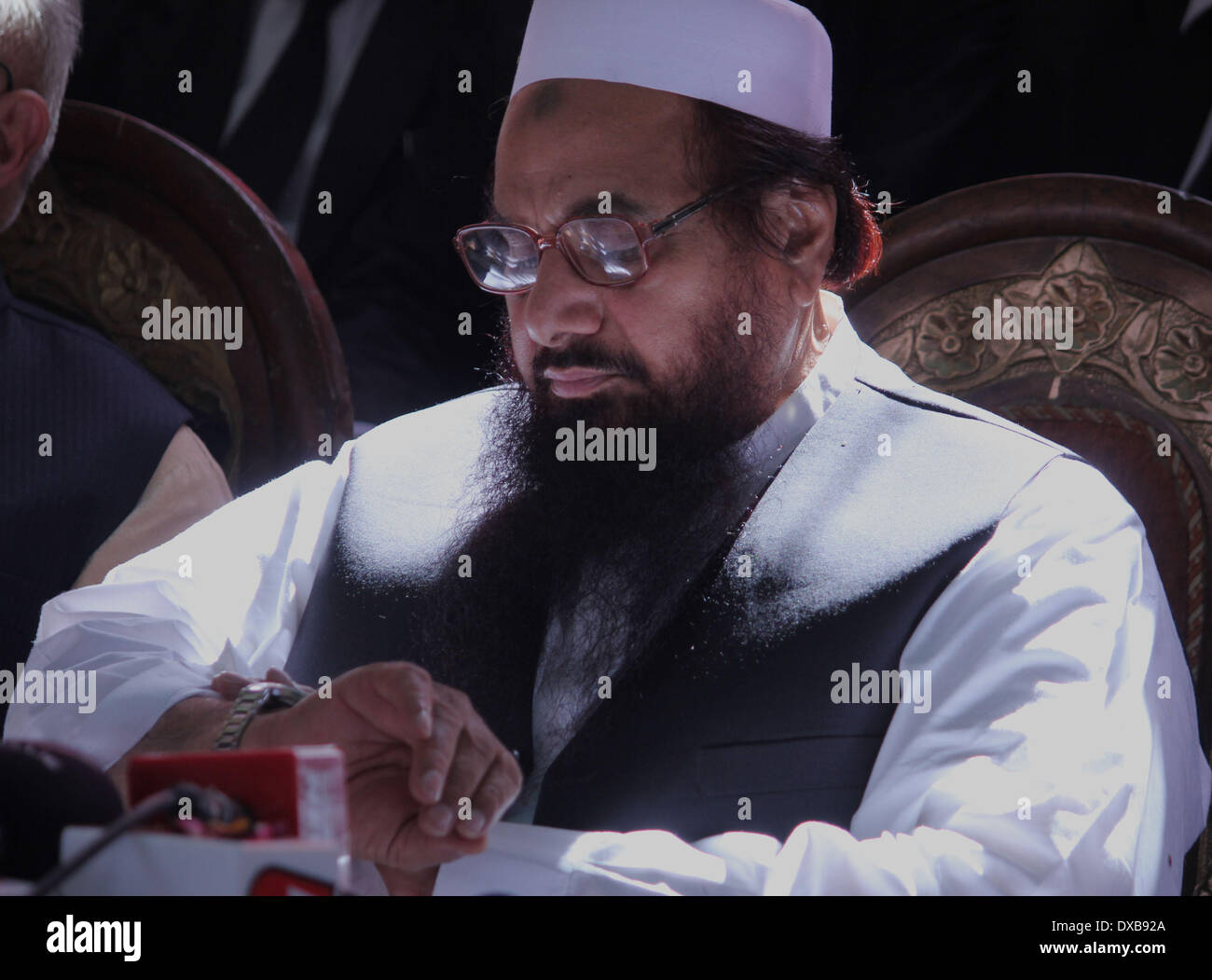 Lahore, Pakistan. 22nd March, 2014. Hafiz Saeed, head of the Pakistani ...