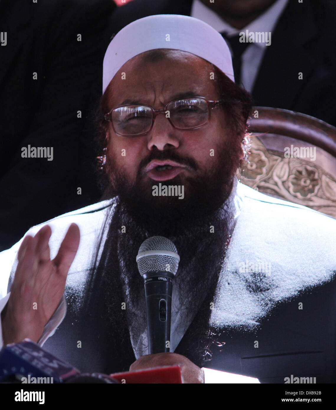 Lahore, Pakistan. 22nd March, 2014. Hafiz Saeed, head of the Pakistani ...