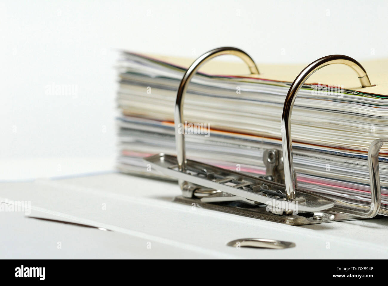 Opened filing folder with filed away documents hi-res stock photography ...