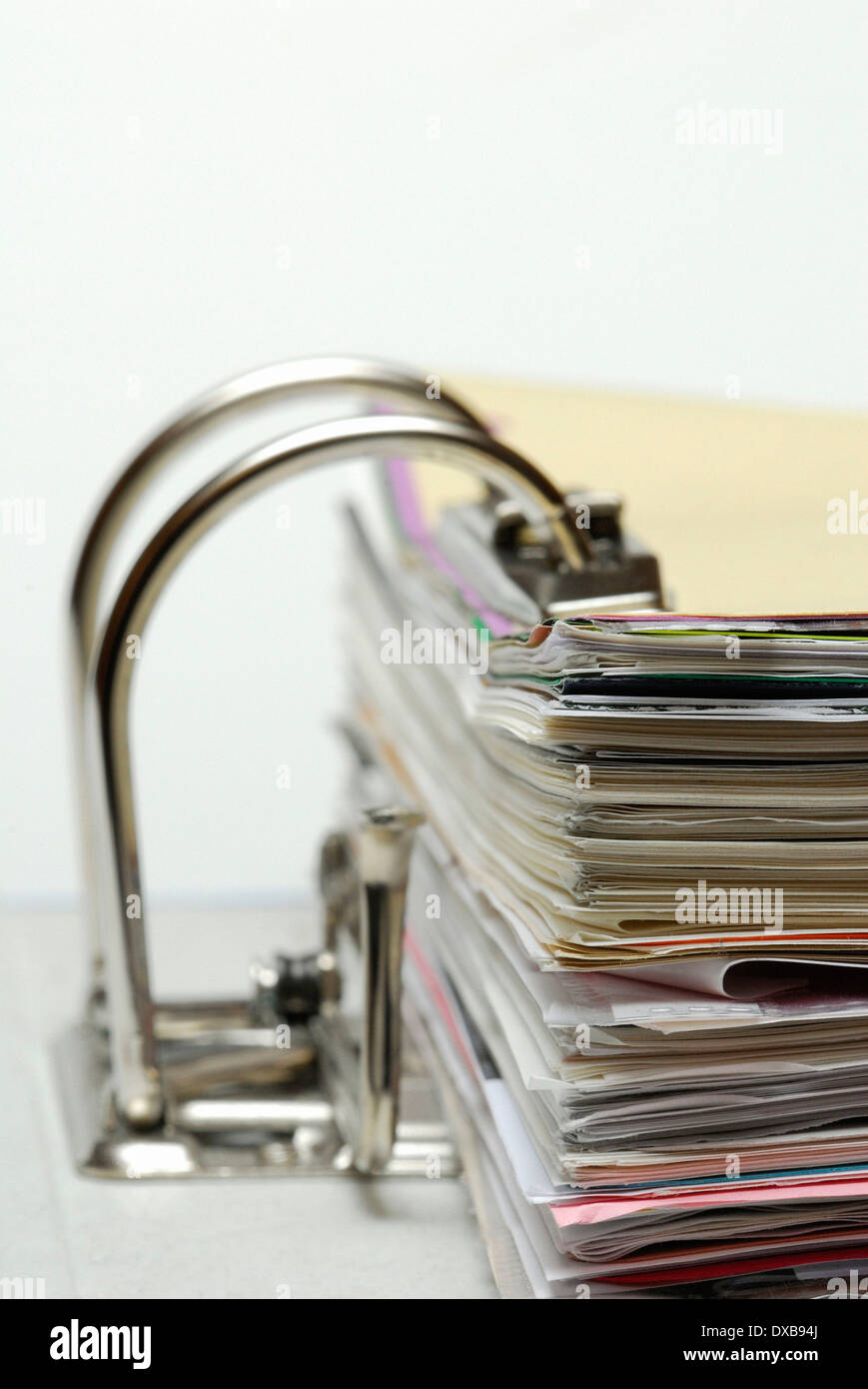 Opened filing folder with filed away documents hi-res stock photography ...