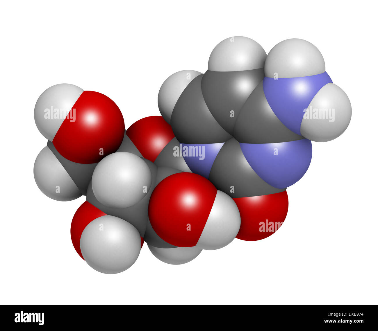 Cytarabine (cytosine arabinoside, Ara-C) chemotherapy drug molecule ...