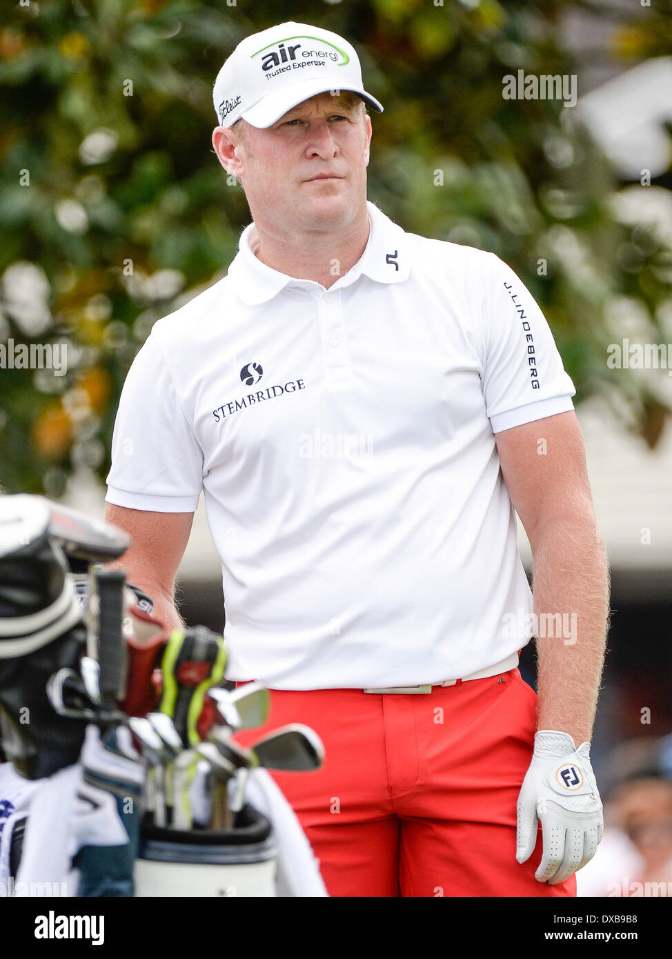 Orlando, Florida, USA. 22nd Mar, 2014. Jamie Donaldson on the 1st tee ...