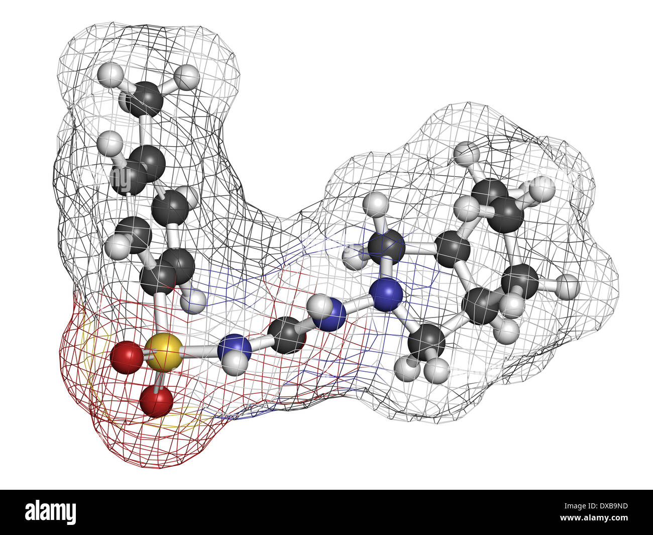 Gliclazide diabetes drug molecule. Sulfonylurea class anti-diabetic ...