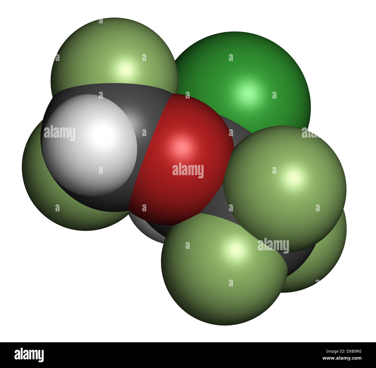 Isoflurane anesthetic drug molecule. Used for inhalational anesthesia ...