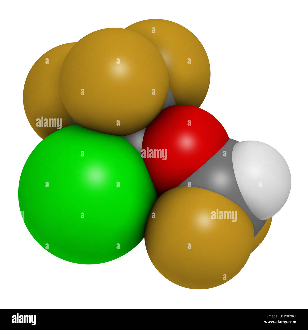 Isoflurane anesthetic drug molecule. Used for inhalational anesthesia ...