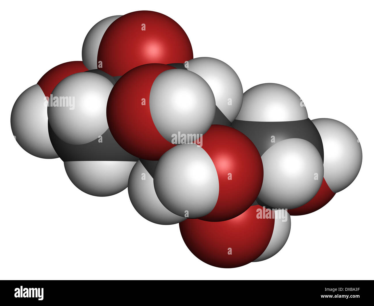 Mannitol (mannite, manna sugar) molecule. Used as sweetener, drug, etc ...