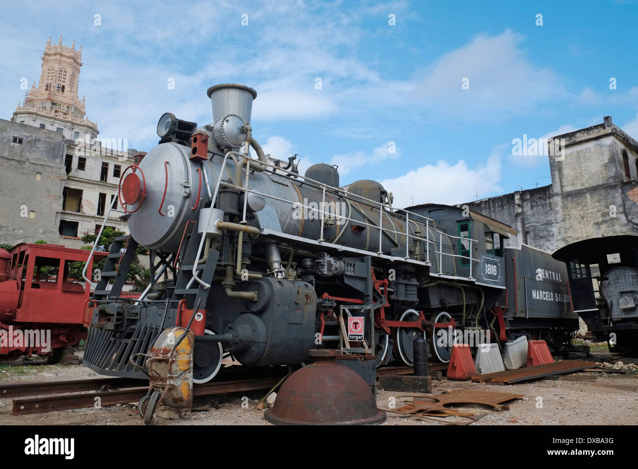 A steam locomotive restoration project to the rear of the Capitolio ...