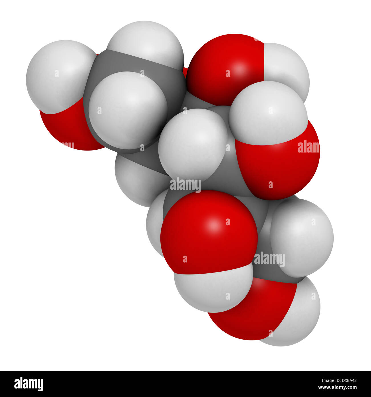 Mannitol (mannite, manna sugar) molecule. Used as sweetener, drug, etc ...
