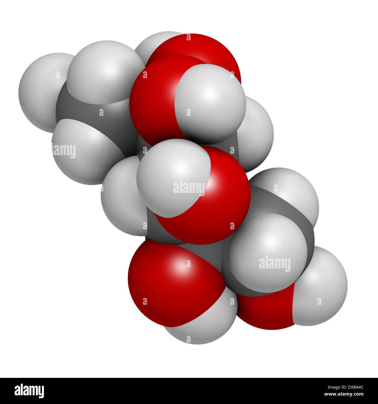 Mannitol (mannite, manna sugar) molecule. Used as sweetener, drug, etc ...