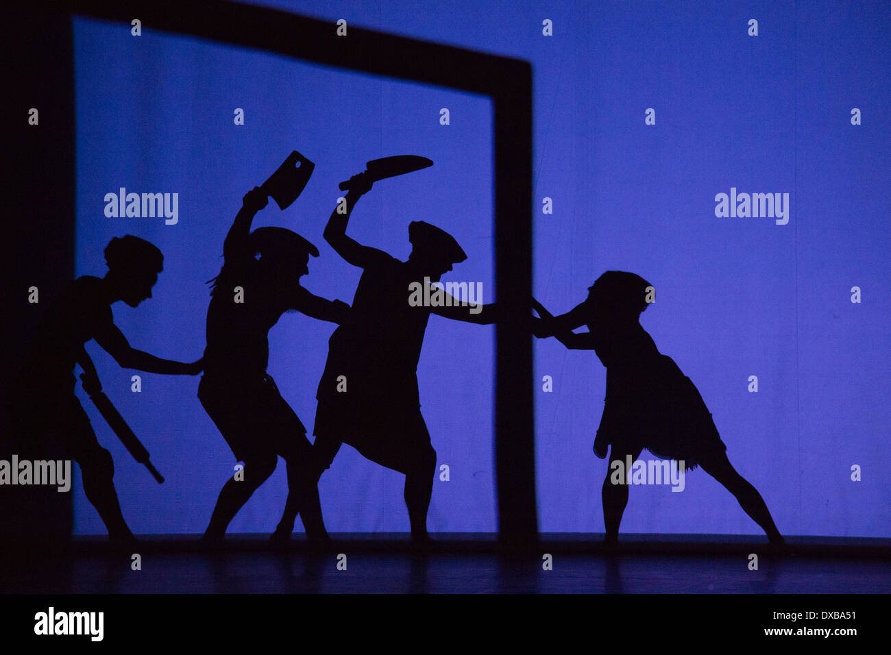 Pilobolus dance troupe presents "Shadowland" at the Peacock Theatre in ...
