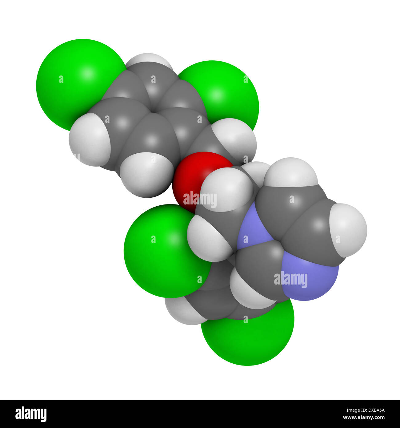 Miconazole antifungal drug molecule. Imidazole class antimycotic, used ...