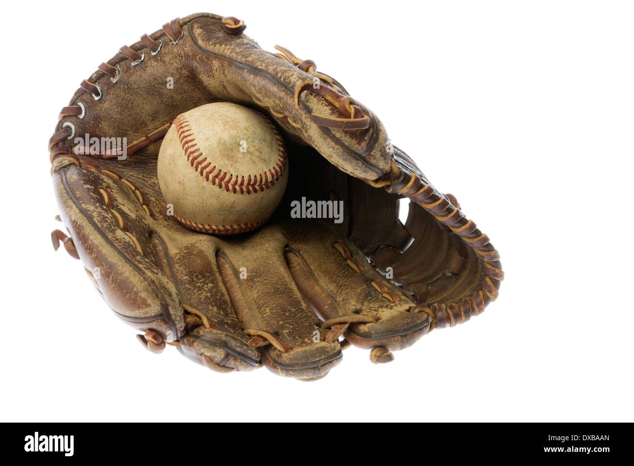 Baseball glove and ball still life Stock Photo - Alamy