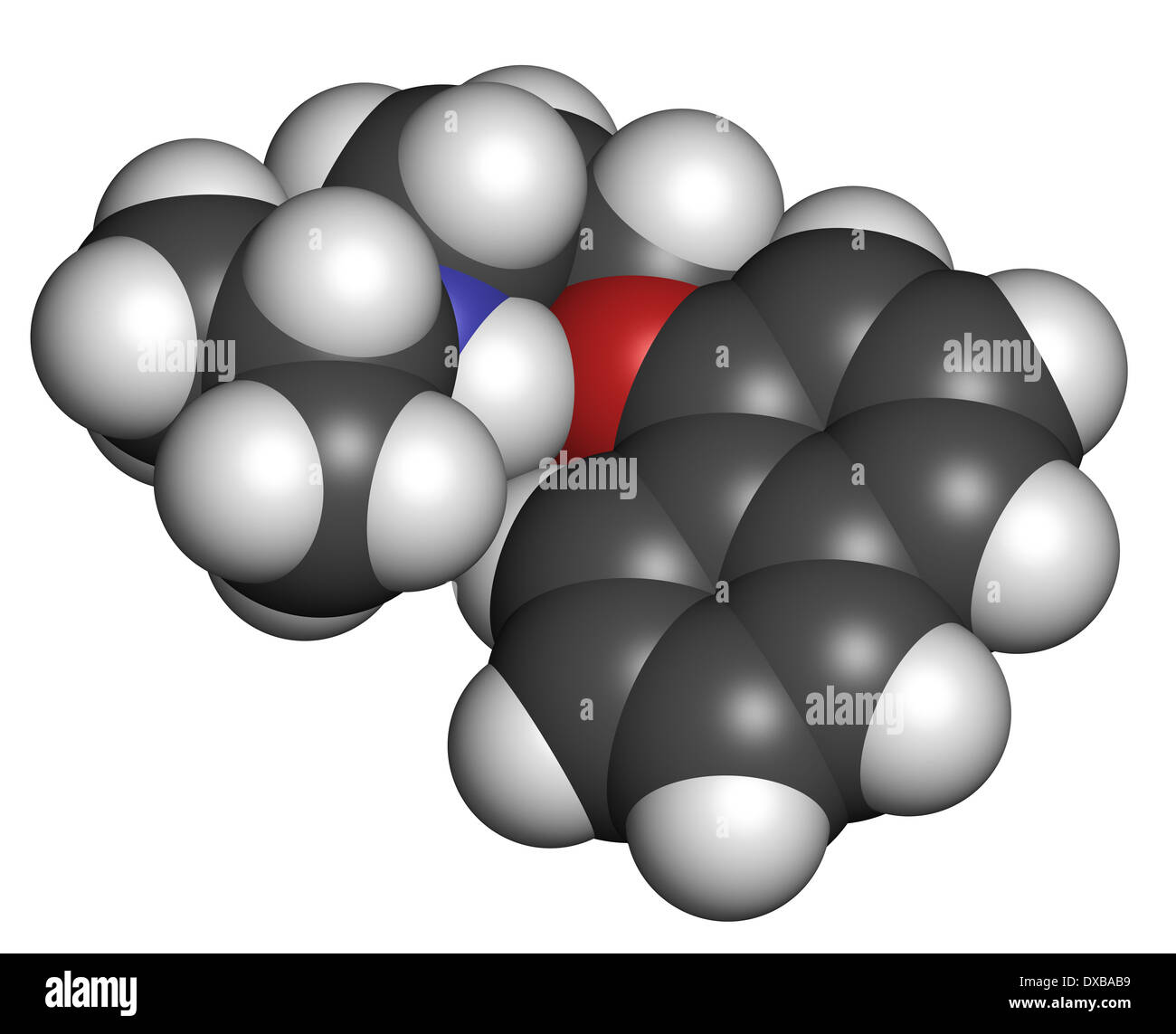 Propranolol high blood pressure drug molecule. Used to treat ...