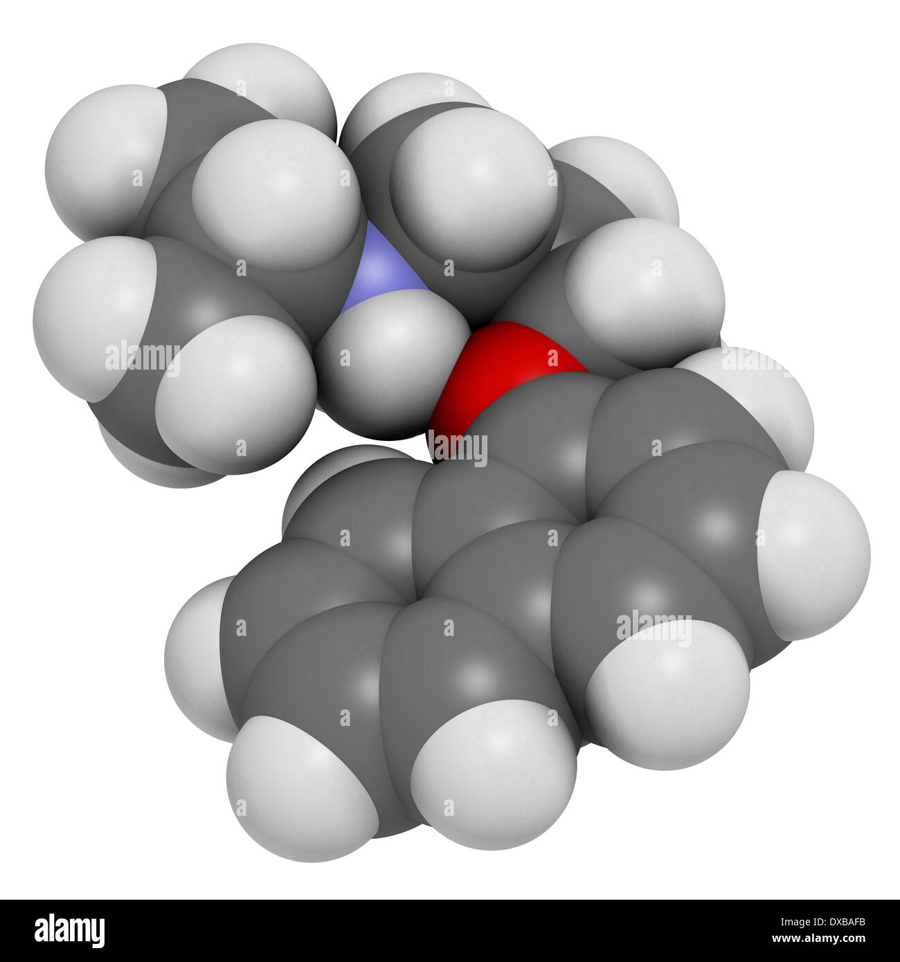 Propranolol high blood pressure drug molecule. Used to treat ...