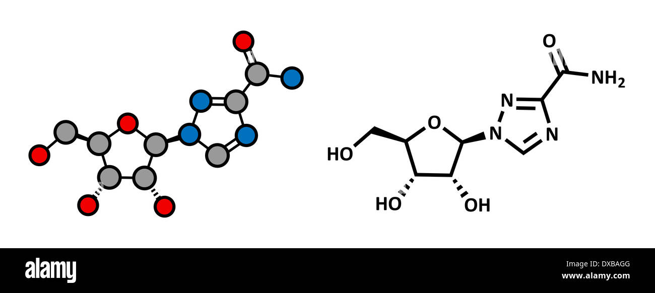 Ribavirin antiviral drug molecule. Used in treatment of hepatitis C ...
