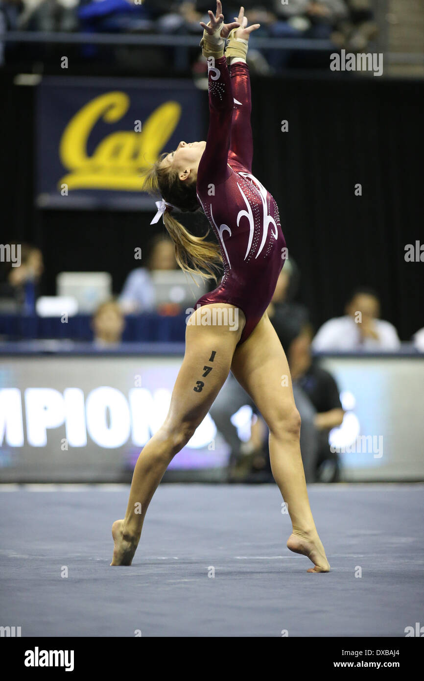 March 22, 2014 - March 22, 2014: A Stanford Cardinal gymnast performs ...