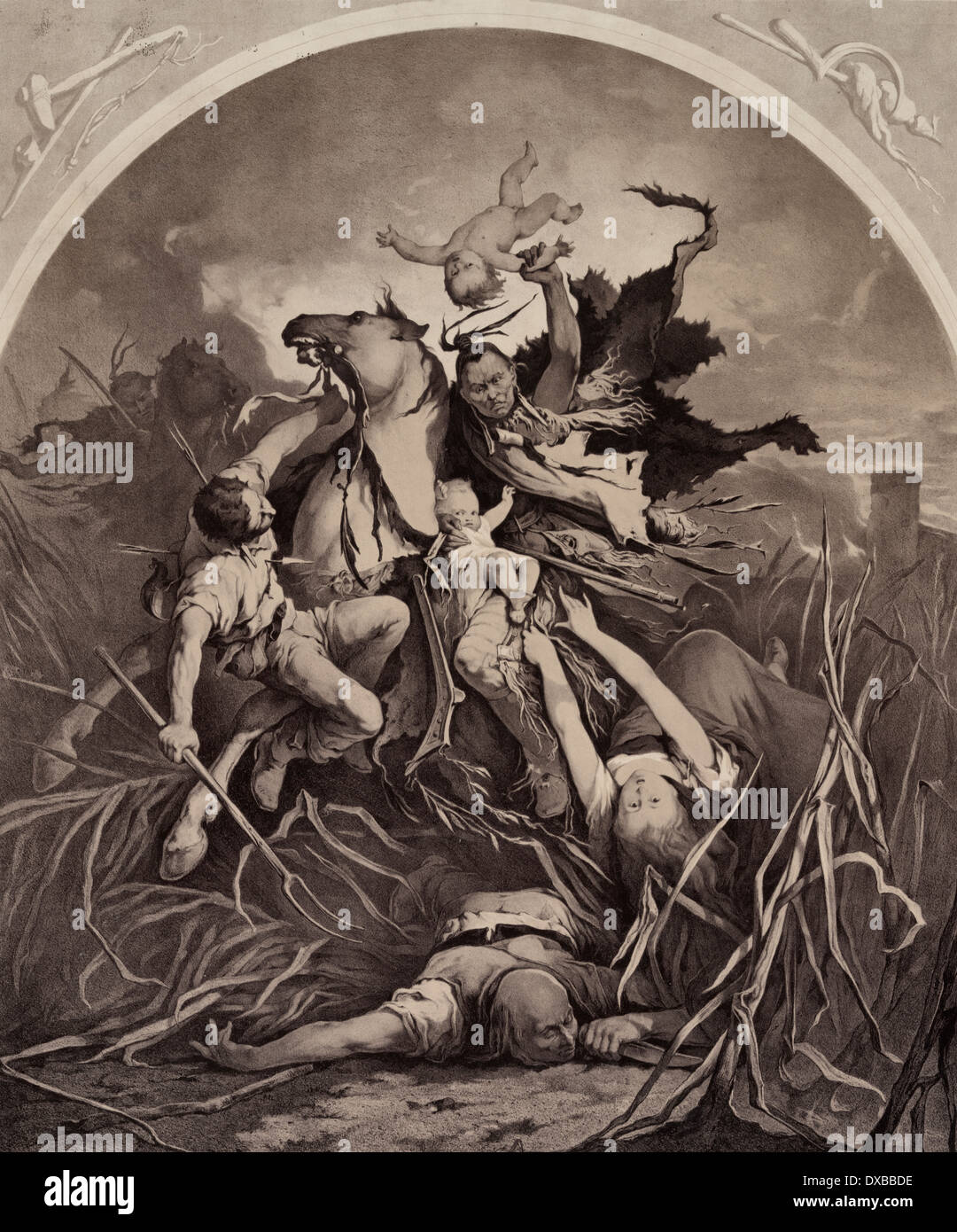 Frontier Life - Native Americans attacking white settler family in the ...