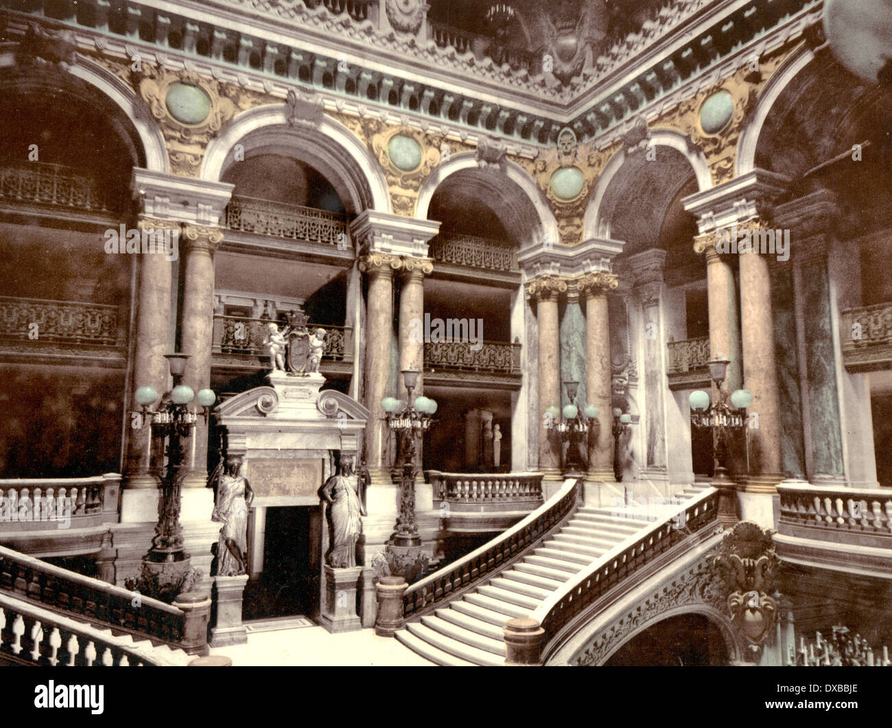 Opera House staircase, Paris, France, circa 1900 Stock Photo - Alamy