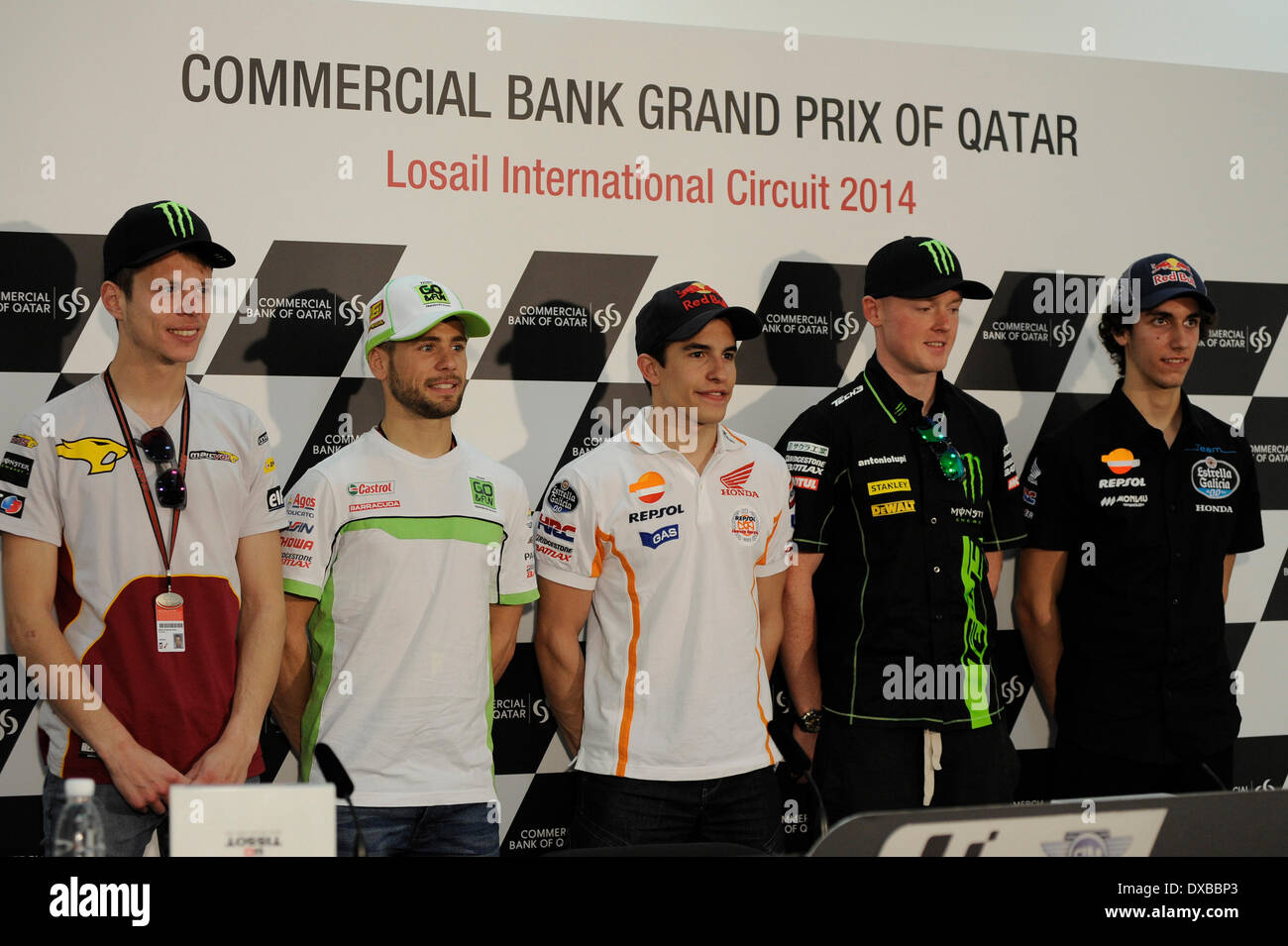 Doha, Qatar. 22nd Mar, 2014. Esteve Rabat, Alvaro Bautista, Marc ...