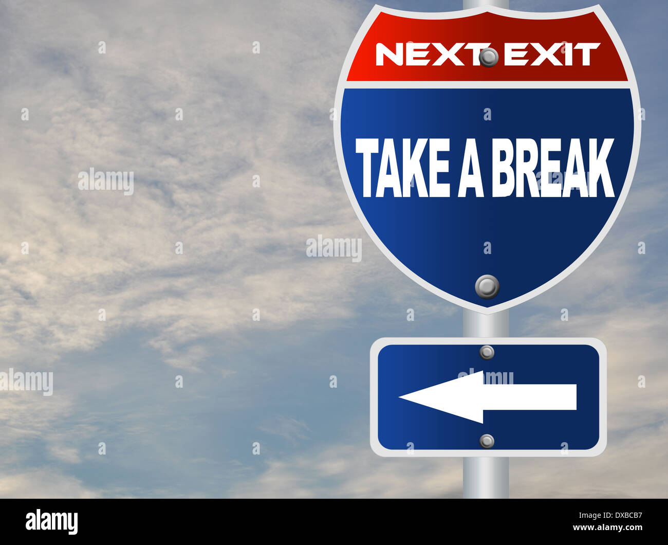 Take a break road sign Stock Photo - Alamy