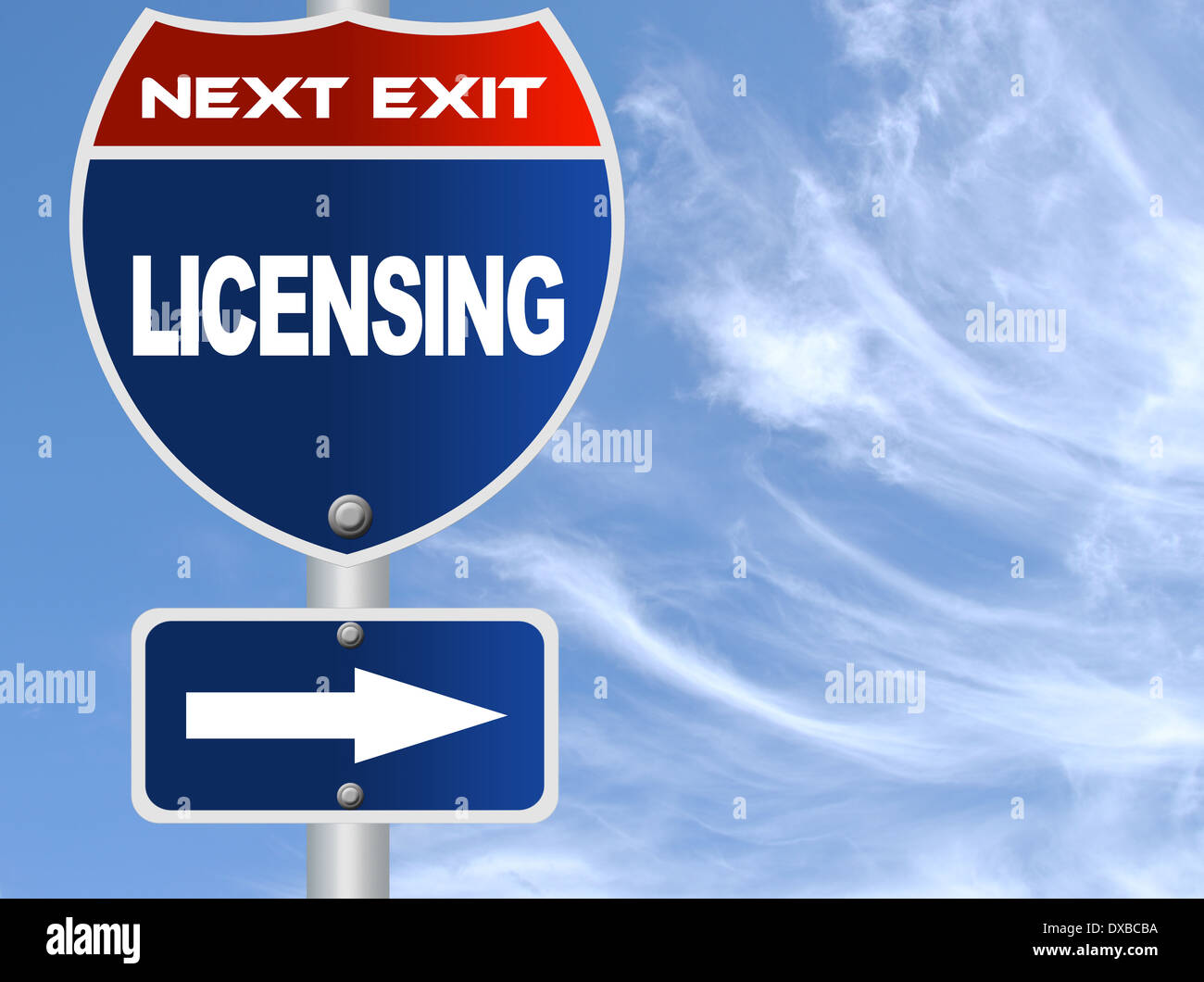 Licensing road sign Stock Photo - Alamy